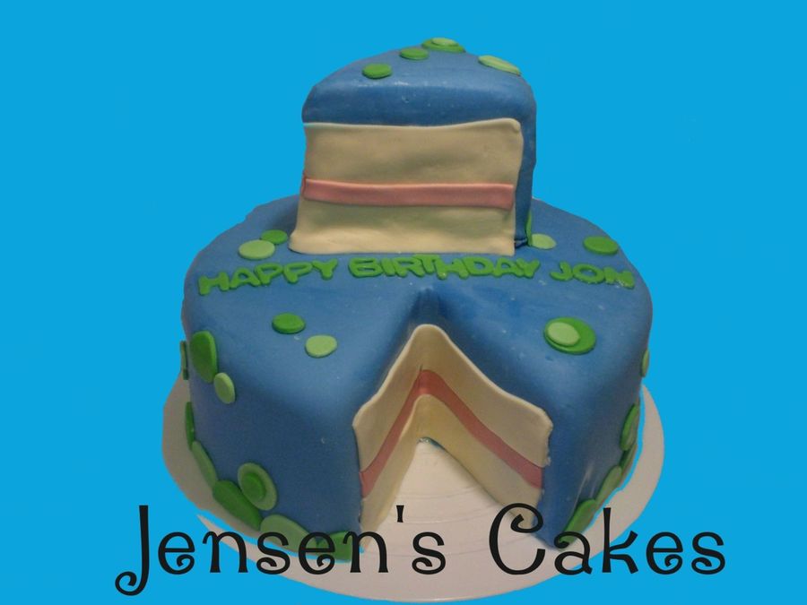 Birthday Cake With Slice - CakeCentral.com