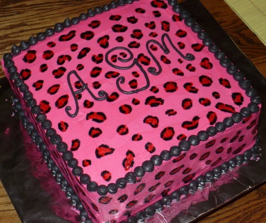 Pink Leopard Graduation Cake - CakeCentral.com