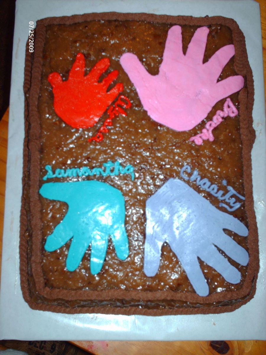 German Chocolate Hand Prints - CakeCentral.com