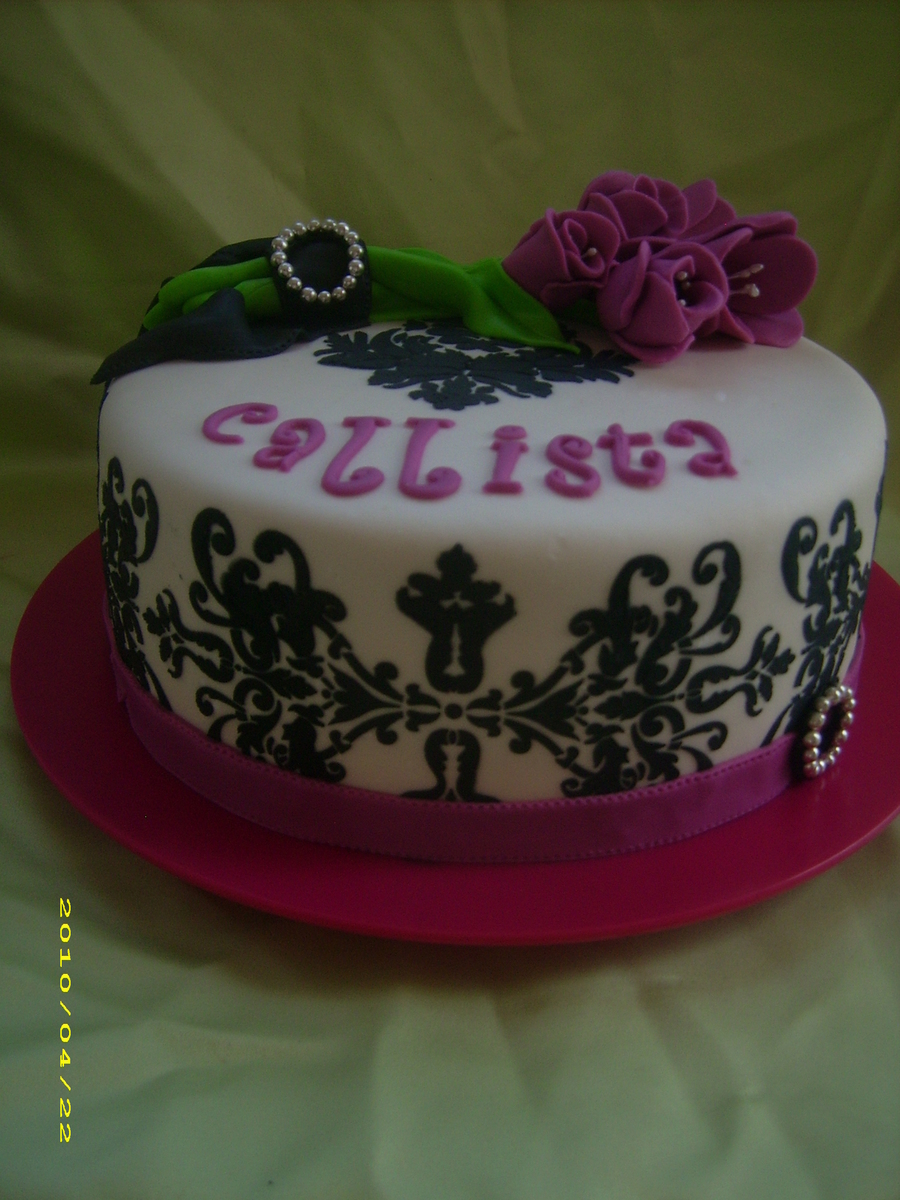 Stencilled Tulips - CakeCentral.com