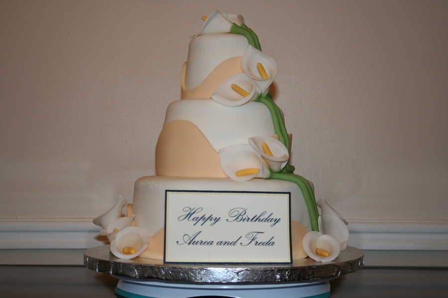 Tiered Calla Lily Cake - CakeCentral.com