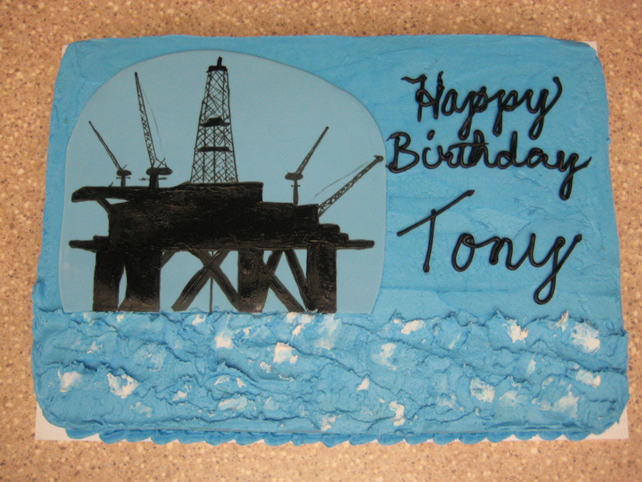 Offshore Oil Rig Cake - CakeCentral.com