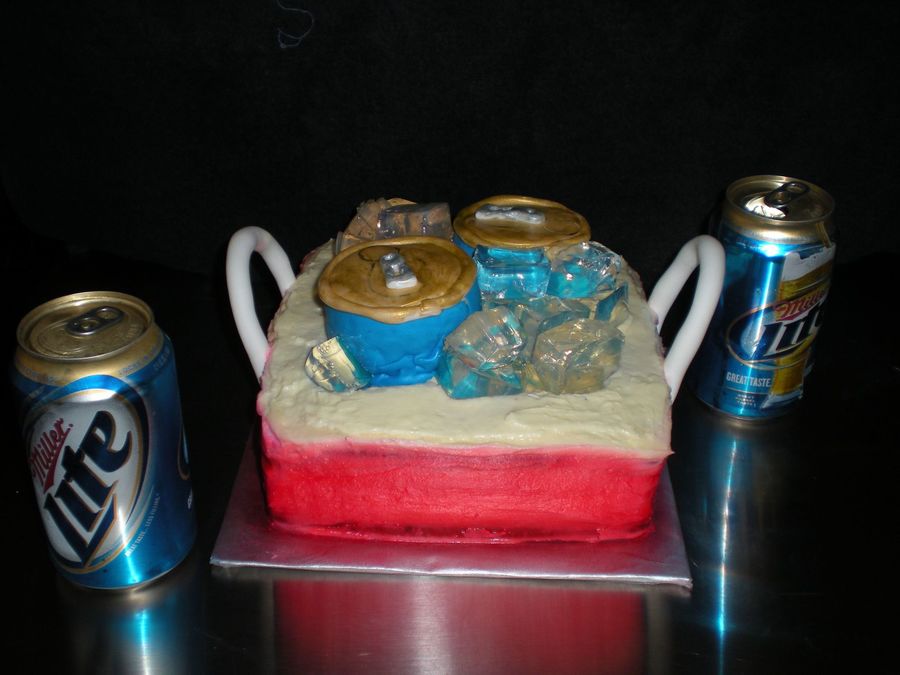 Ice Chest With Beer Can's - CakeCentral.com