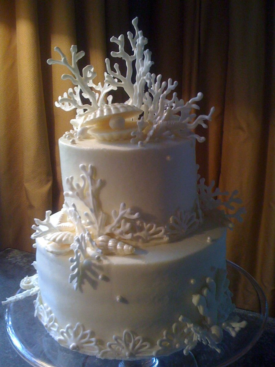 Coral Wedding Cake - CakeCentral.com