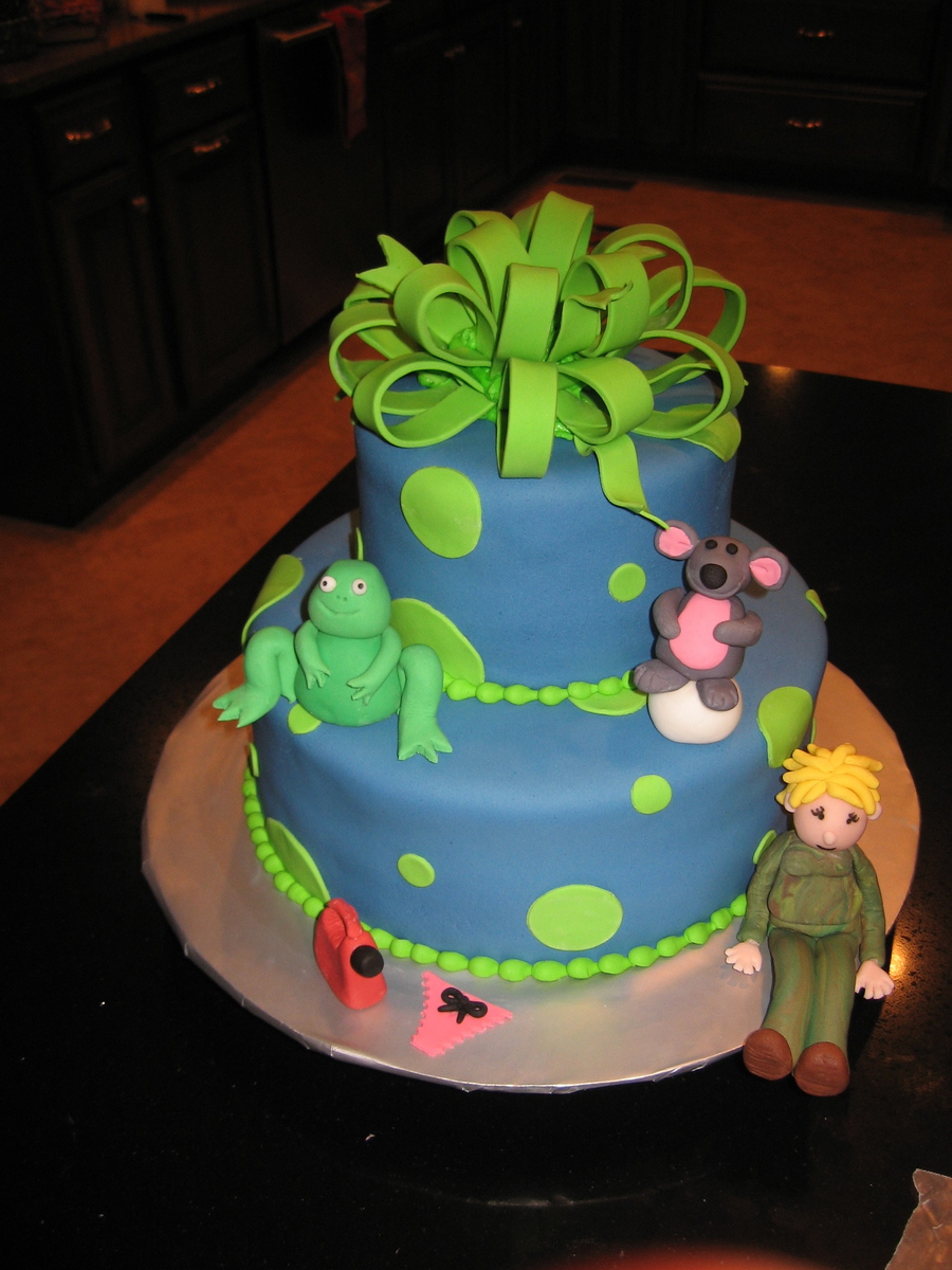 Blue And Green Birthday Cake - - CakeCentral.com
