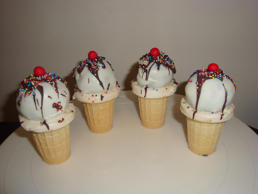 Ice Cream Cone Cake Balls - CakeCentral.com