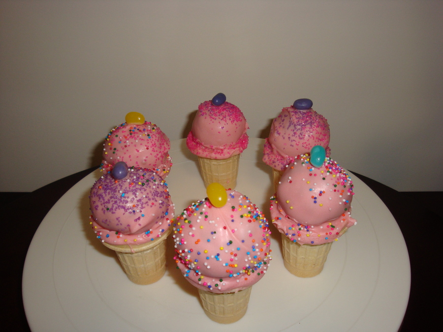 Ice Cream Cone Cake Balls - CakeCentral.com