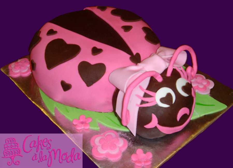 Pink Ladybug Cake - CakeCentral.com