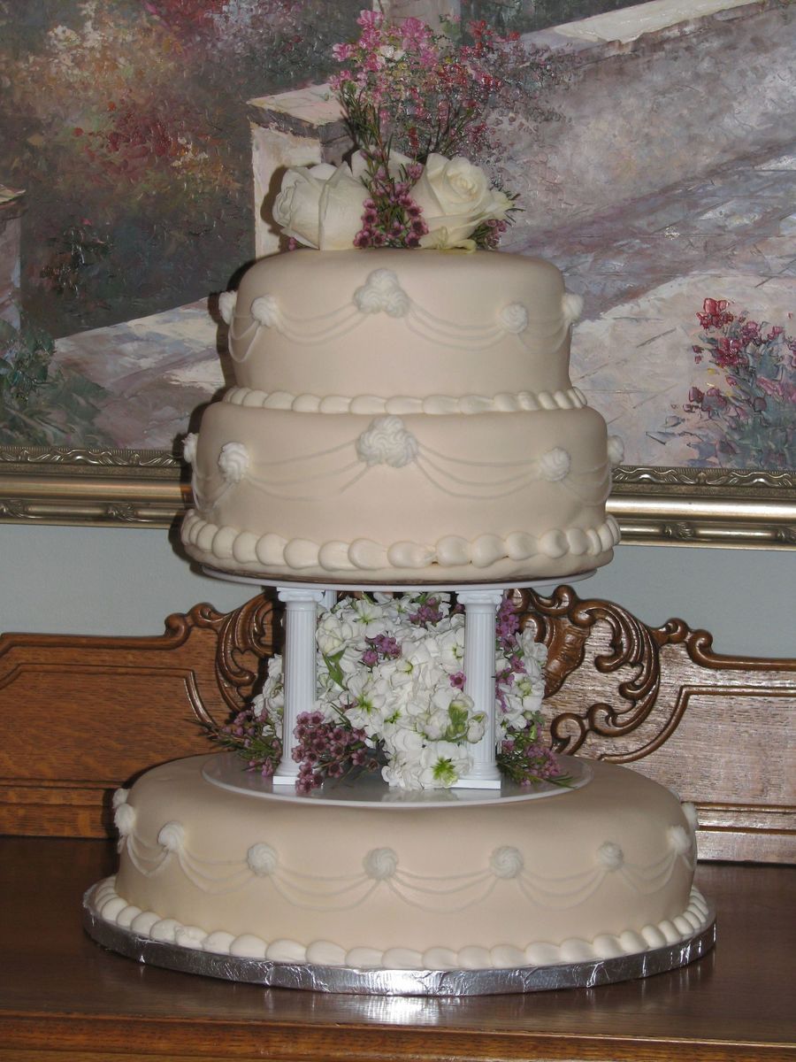 Ivory Wedding Cake - CakeCentral.com