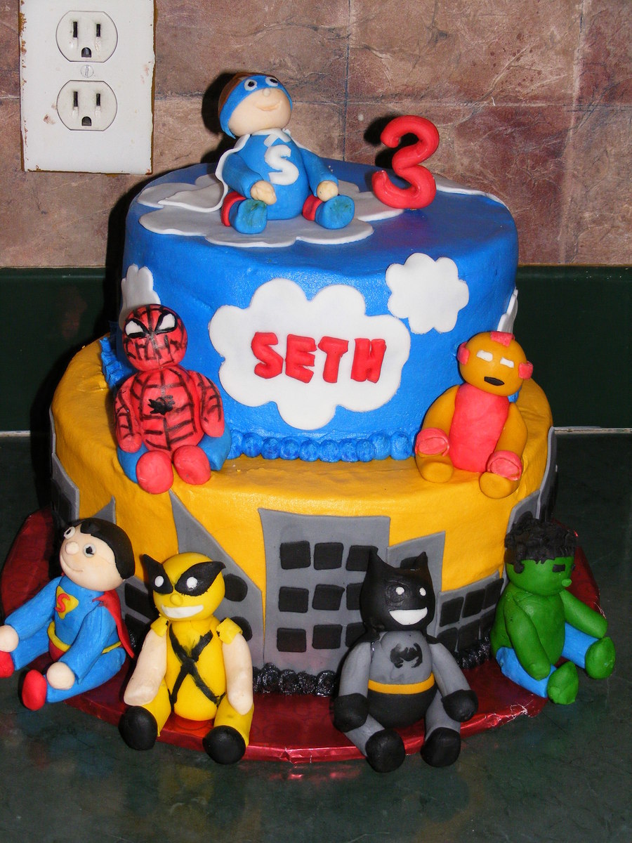Super Heroes Birthday Cake - CakeCentral.com