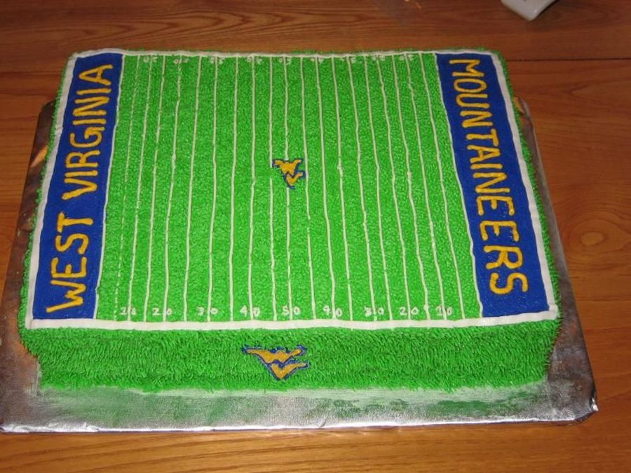 Wvu Football Field Cake - CakeCentral.com