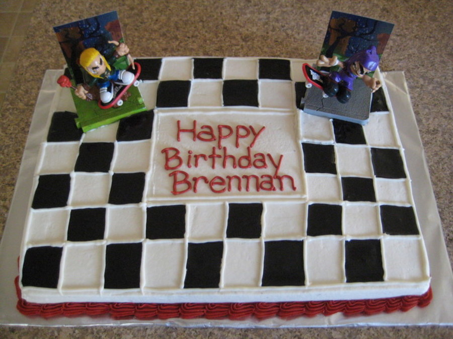 Tech Deck Dudes Checker Cake - CakeCentral.com