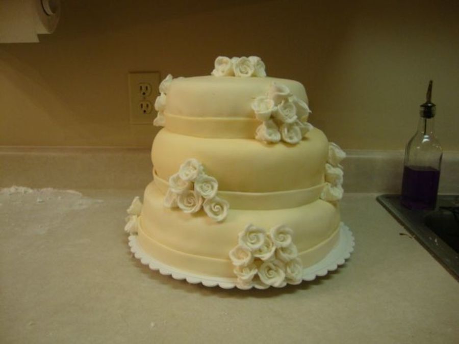 Ivory Wedding Cake - CakeCentral.com