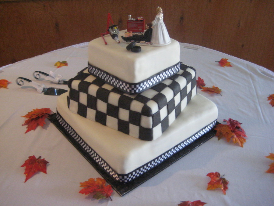 Race Car Theme Wedding Cake. - CakeCentral.com