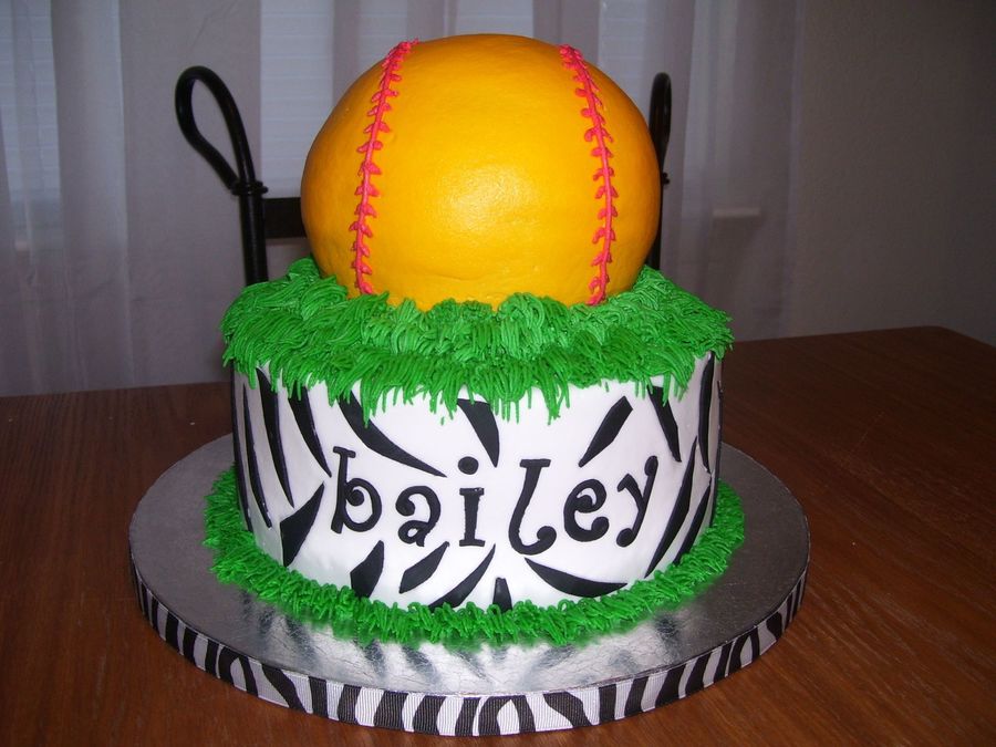 Softball Birthday Cake - CakeCentral.com
