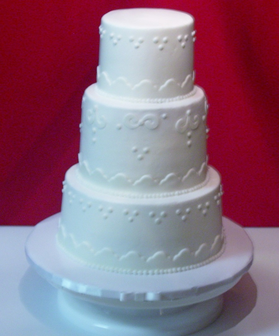 Small White Wedding Cake - CakeCentral.com