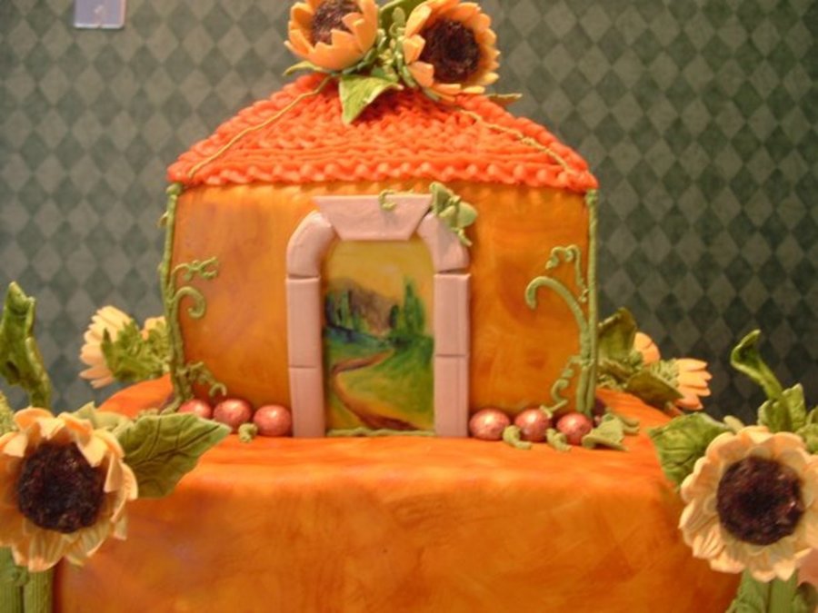 Tuscan Engagement Cake - CakeCentral.com