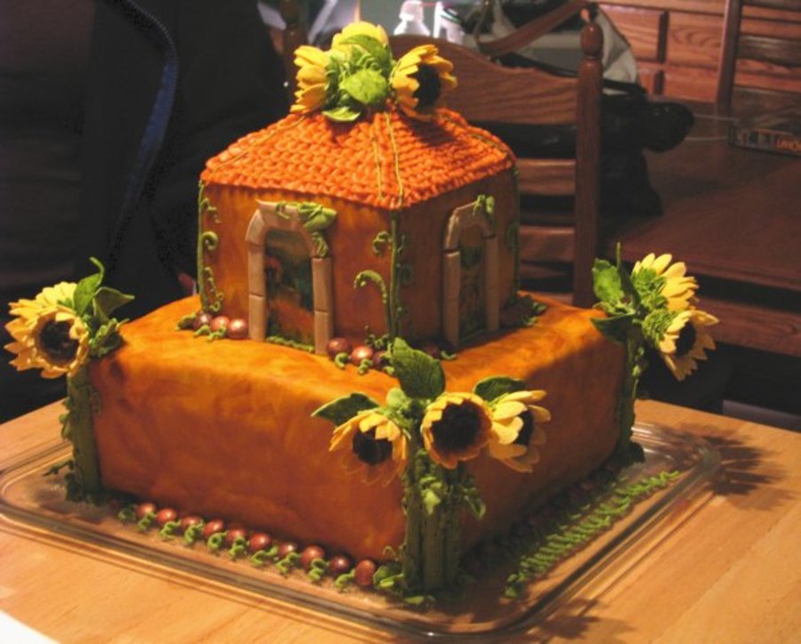 Tuscan Engagement Cake - CakeCentral.com