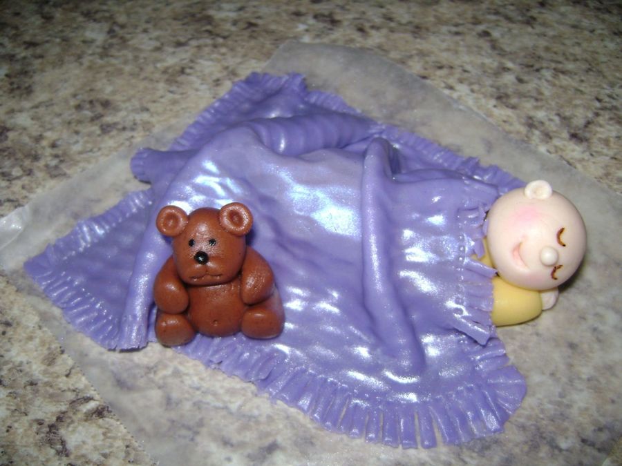 Sleeping Baby With Bear - CakeCentral.com