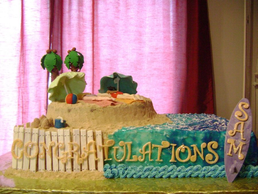 Sam's Beach Graduation - CakeCentral.com