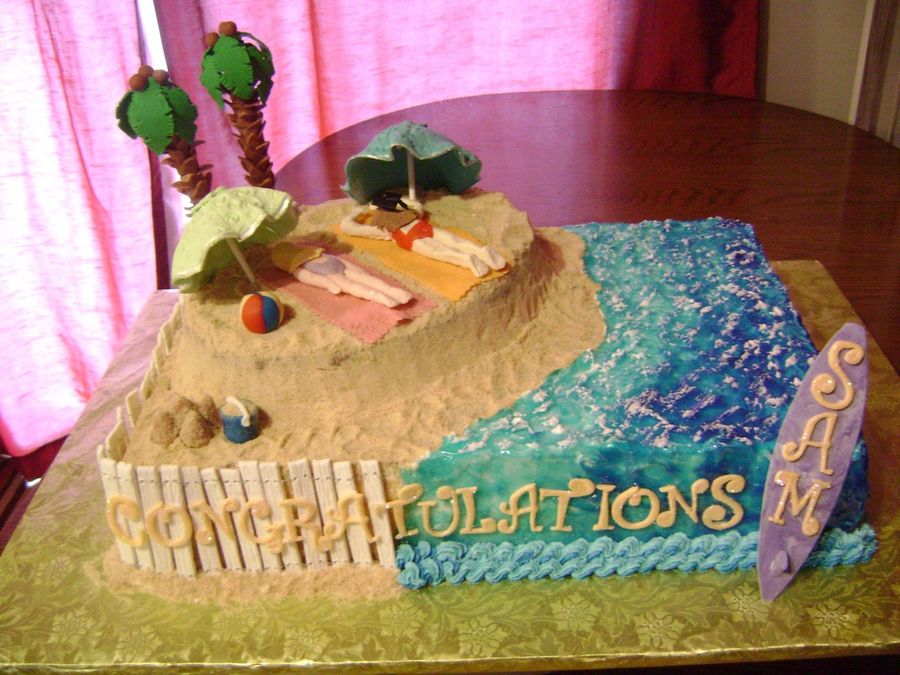 Sam's Beach Graduation - CakeCentral.com