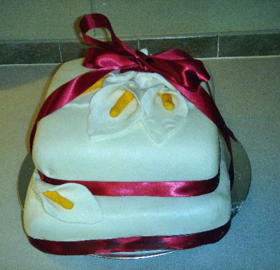 Calla Lilly Wedding Cake - CakeCentral.com