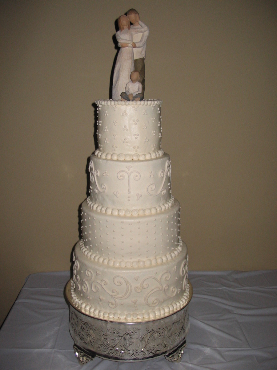Elegant Ivory Wedding Cake - CakeCentral.com
