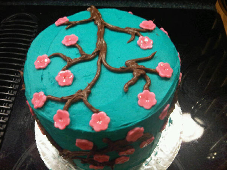 Blue Cherry Blossoms - CakeCentral.com