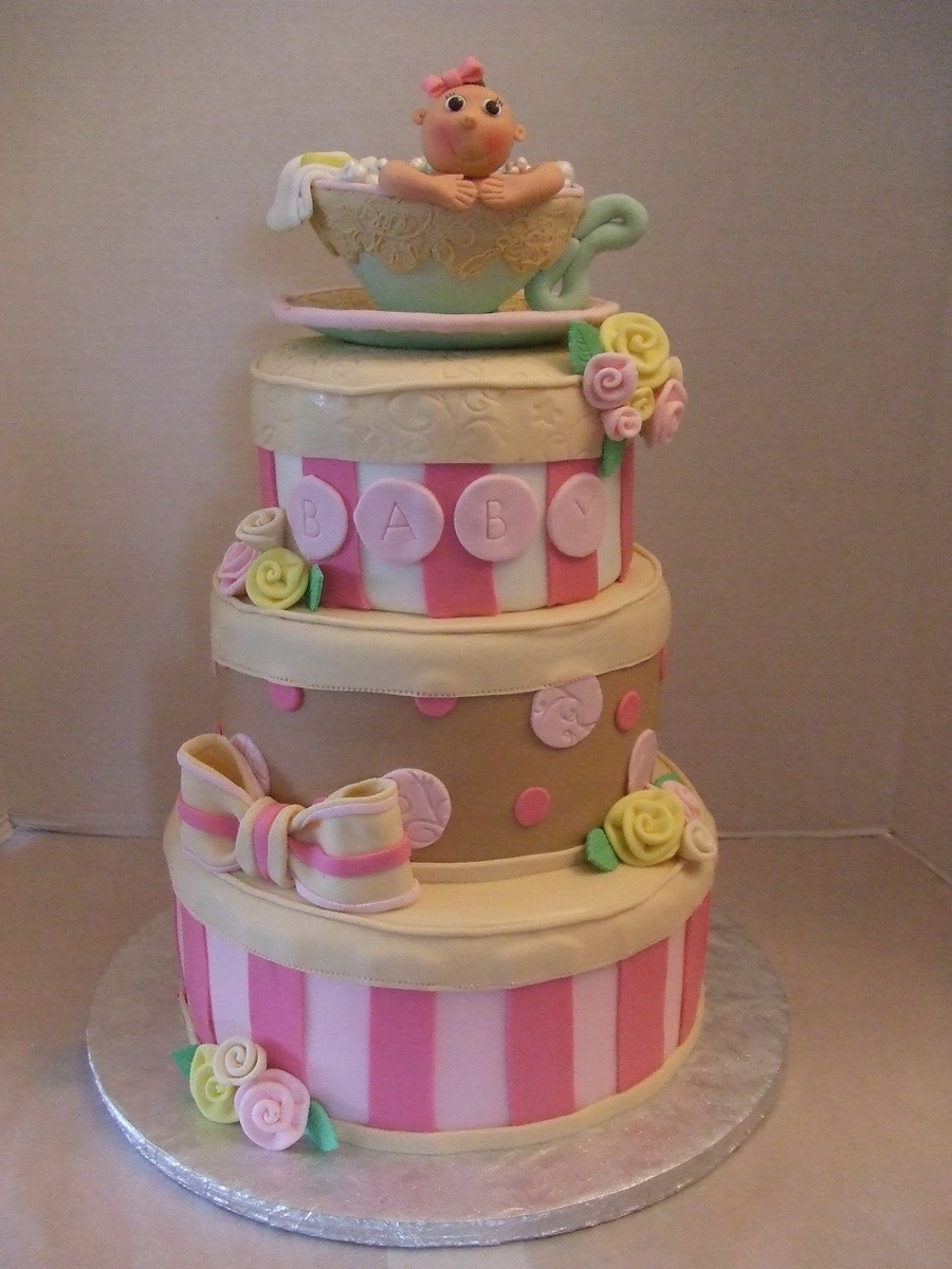 Tea Cup Baby Shower Cake - CakeCentral.com