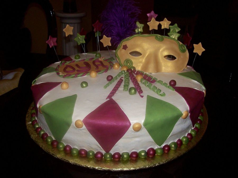 Mardi Gras Oya Cake - CakeCentral.com