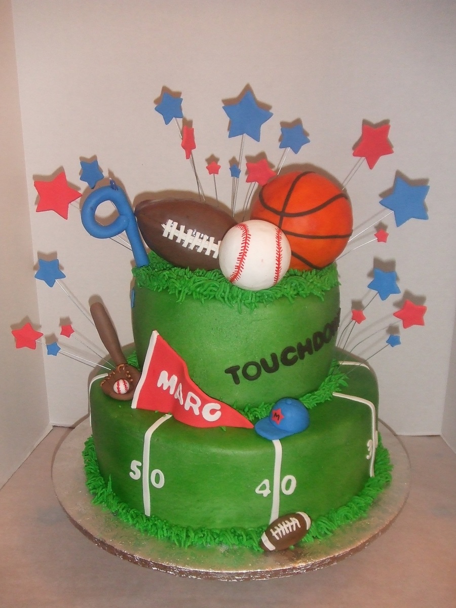 Sports Theme Birthday Cake - CakeCentral.com