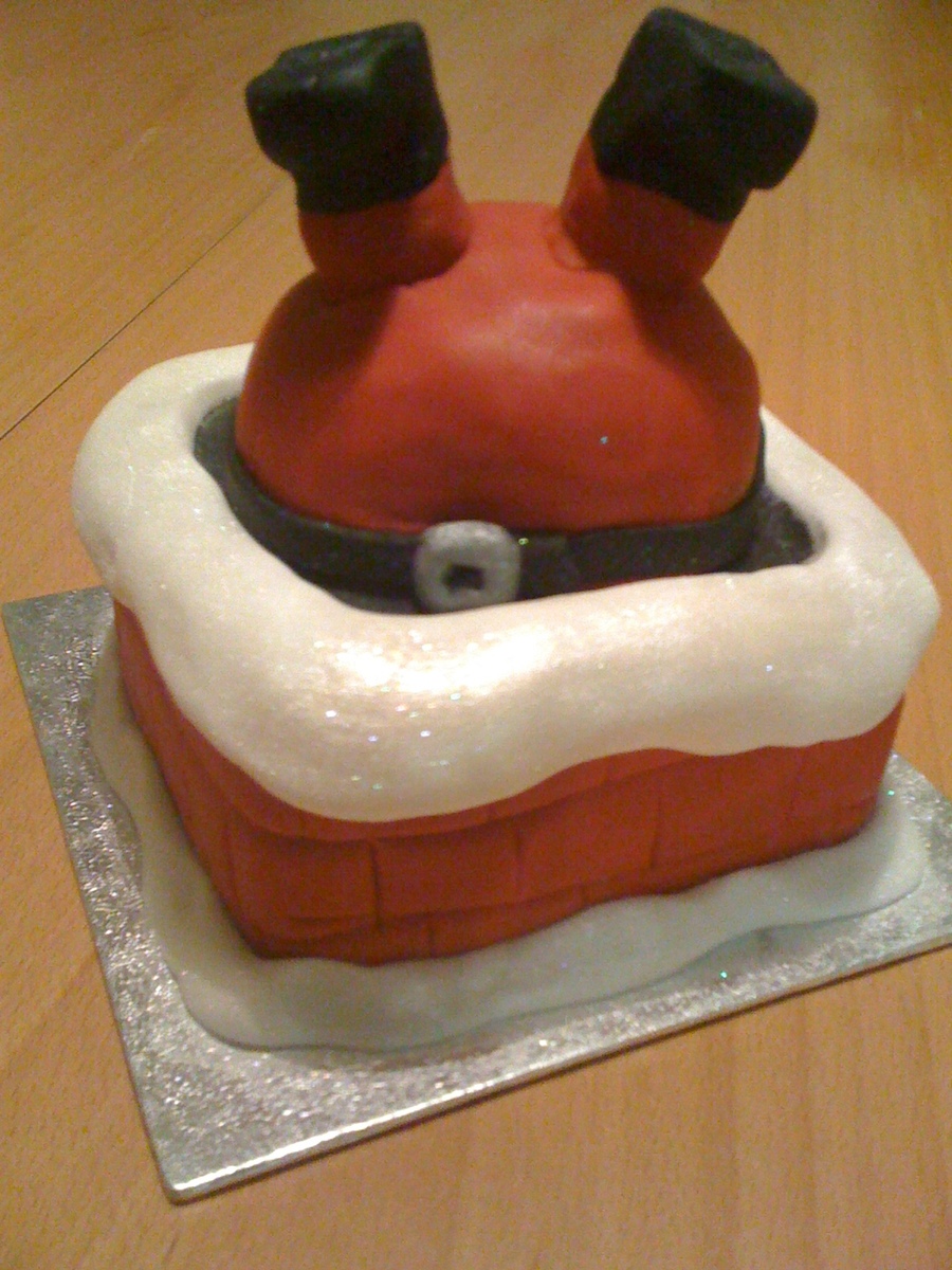 Santa Stuck In Chimney Cake - CakeCentral.com