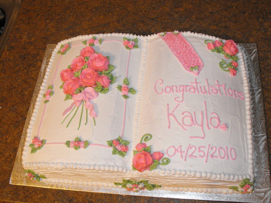 First Communion Book Cake - CakeCentral.com