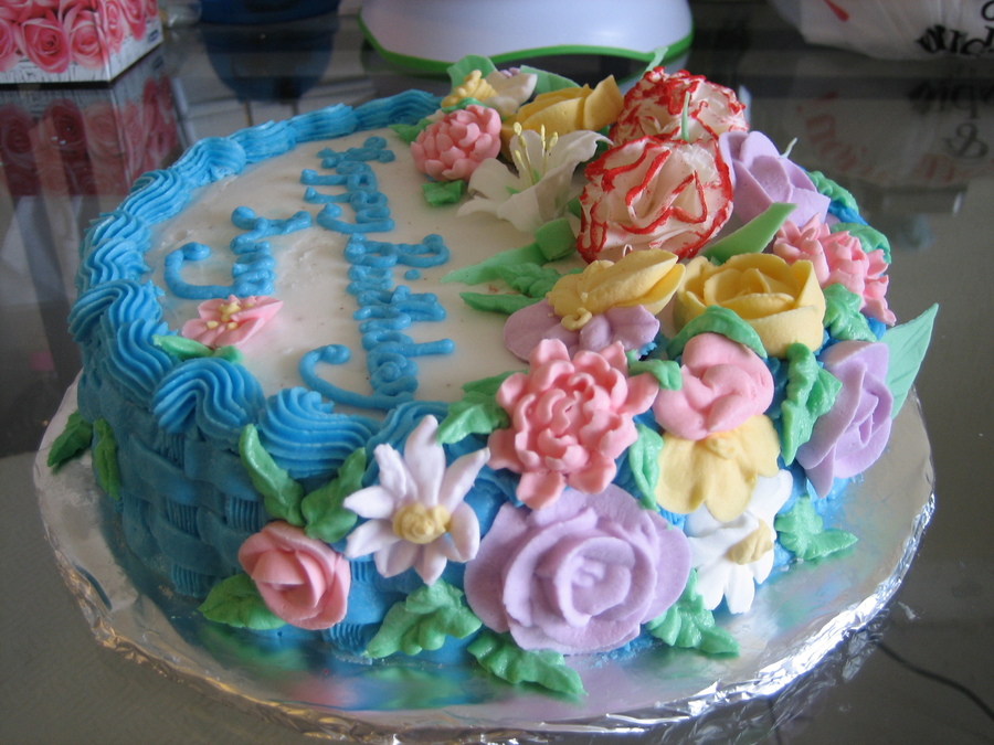 Flower Basket - CakeCentral.com