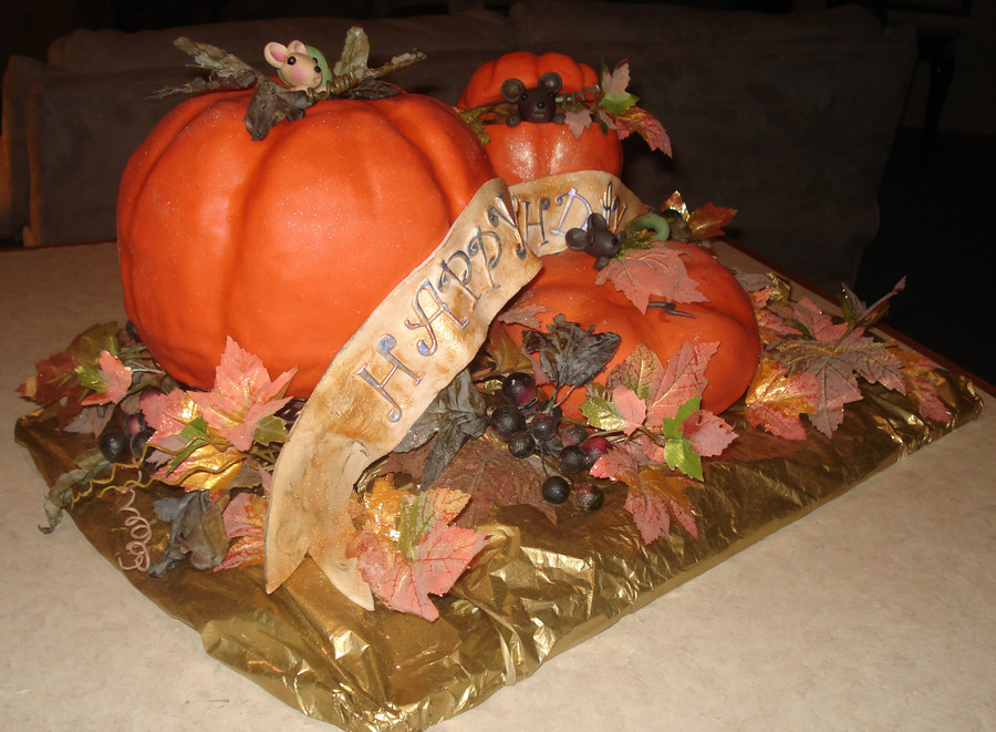 Fall Theme Birthday Cake - CakeCentral.com