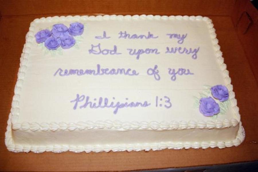 Scripture Sheet Cake - CakeCentral.com