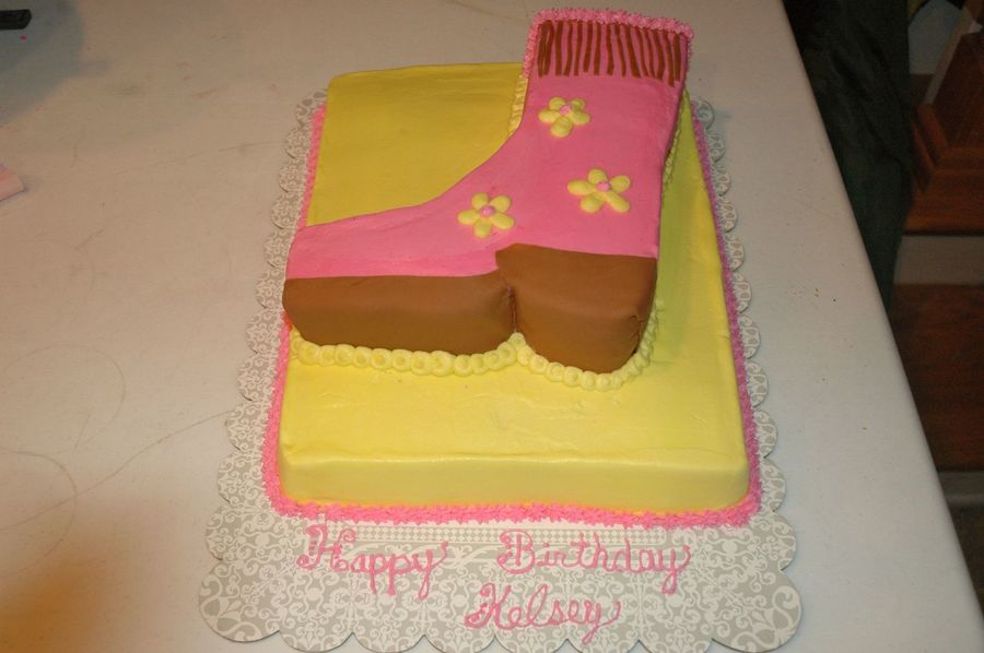 Cowboy Boot Birthday Cake - CakeCentral.com