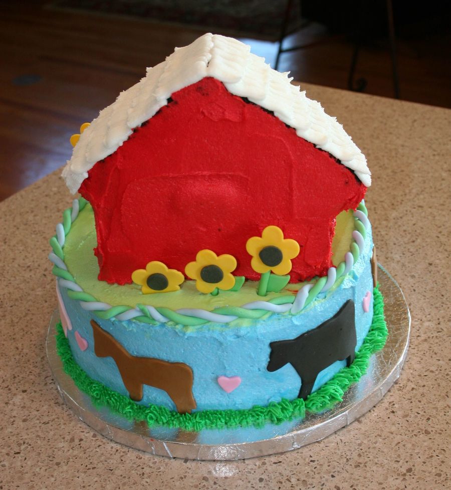 Birthday Farm/barn Cake - CakeCentral.com