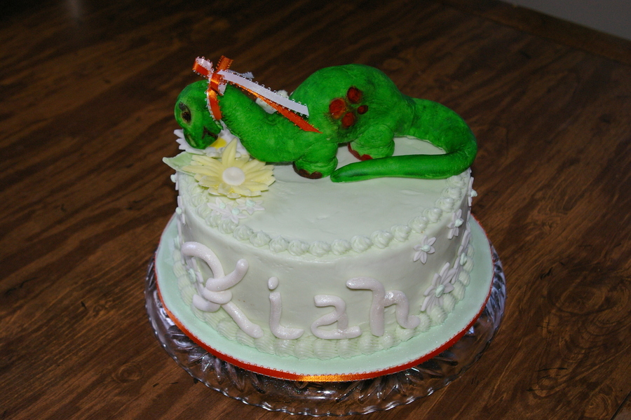 Dinosaur And Orange Spots - CakeCentral.com