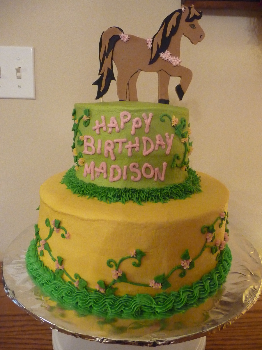 Girl's Horse Birthday Cake - CakeCentral.com