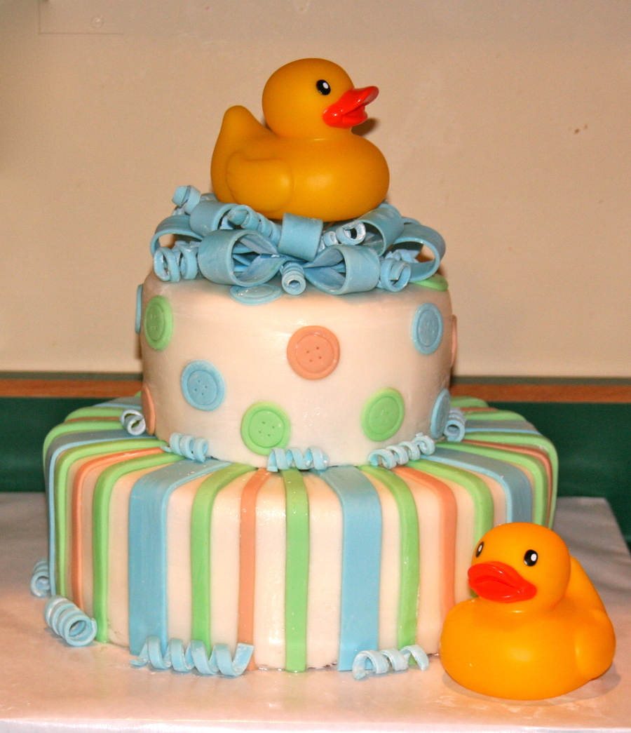 Baby Boy Ducks And Buttons - CakeCentral.com