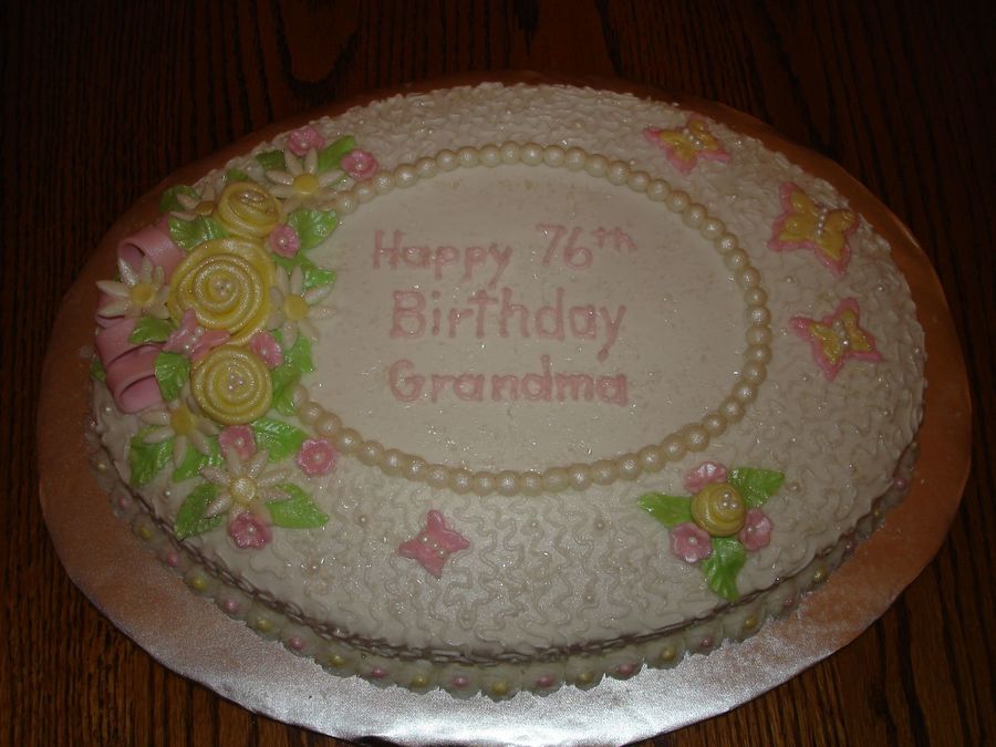 Oval Birthday Cake - CakeCentral.com