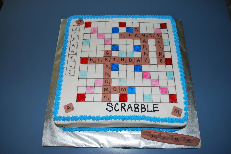 80Th Birthday Scrabble Cake - CakeCentral.com
