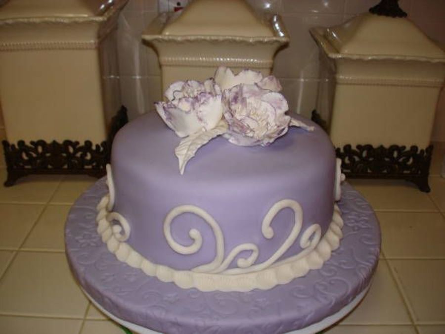 Purple With Flowers - CakeCentral.com