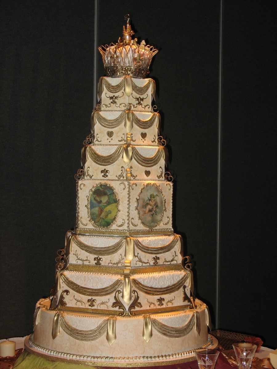 Golden Cherub Wedding - CakeCentral.com