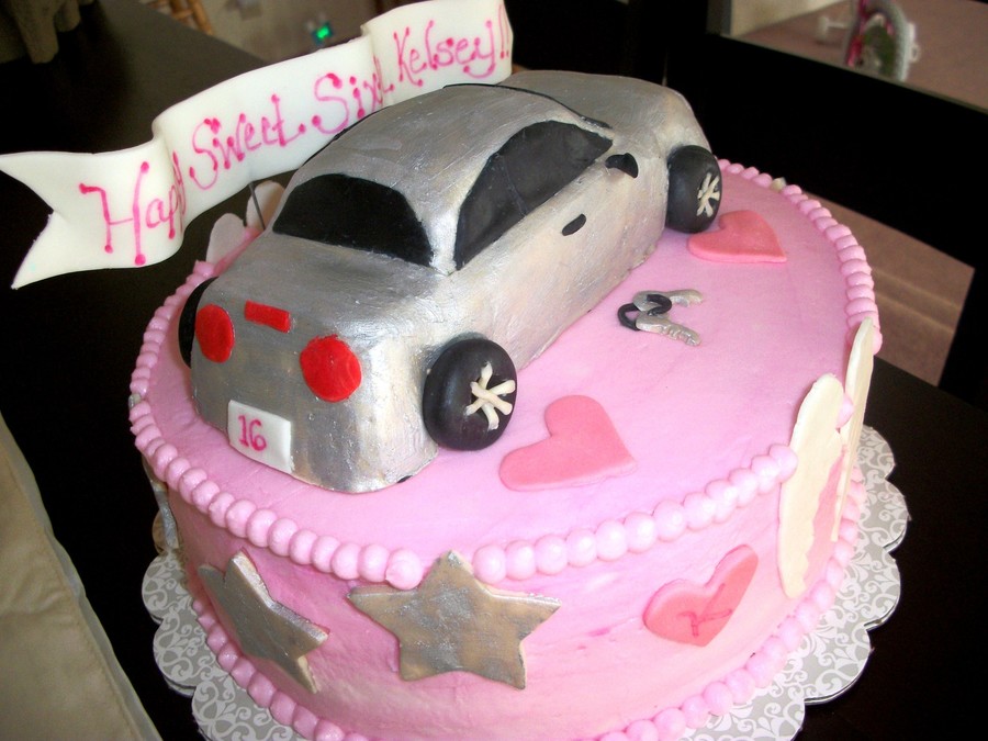 Sweet Sixteen Car Cake - CakeCentral.com
