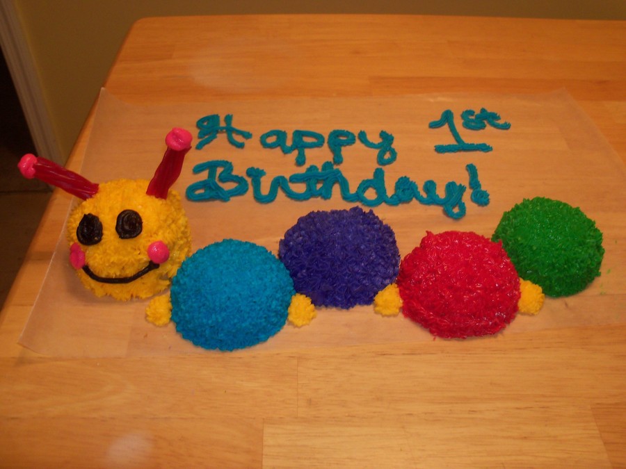 Baby Einstein 1St Birthday Caterpillar Cake - CakeCentral.com