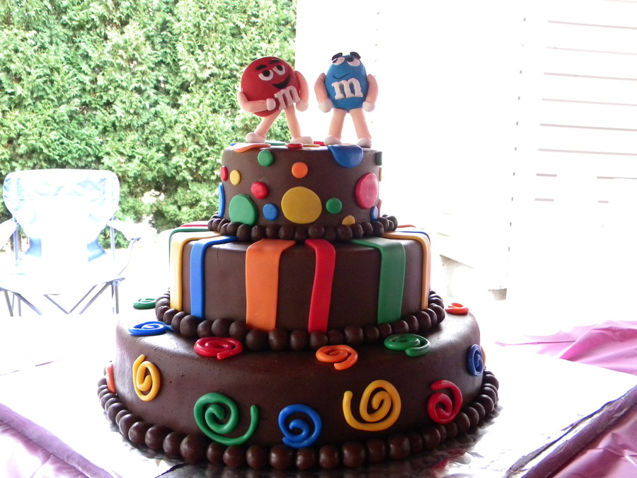 M & M Candies Theme Birthday Cake - CakeCentral.com