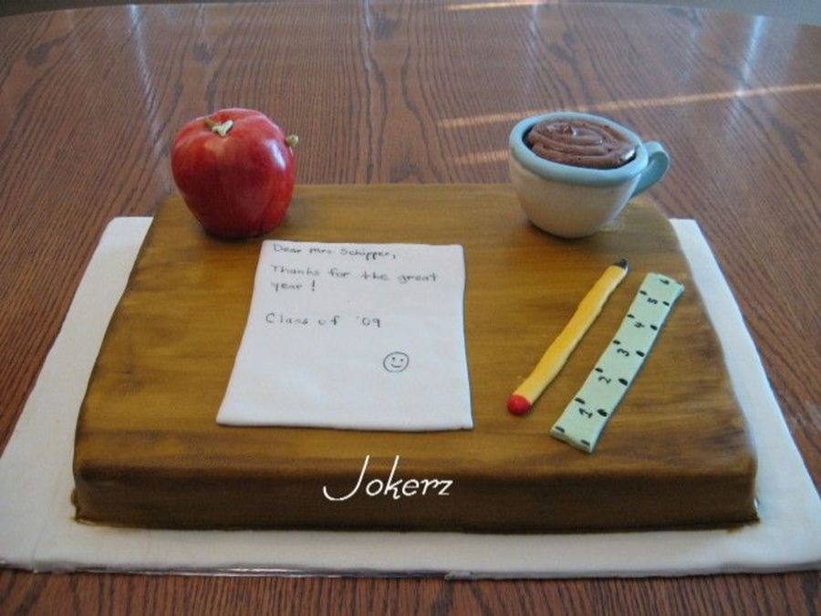 Desk Cake For Kindegarten Teacher. - CakeCentral.com