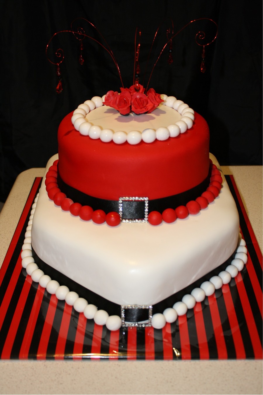 Red And Black Party Cake - CakeCentral.com